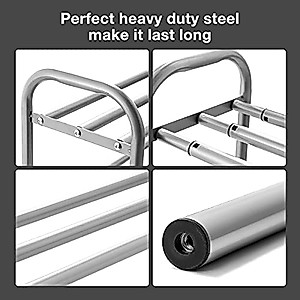 GUANJUNE 4 Tier Extendable Shoe Rack Organizer,Heavy Duty Metal Shelf Organize Holds Upto 20 Pairs Shoes,Space Saver Rack for Wardrobe