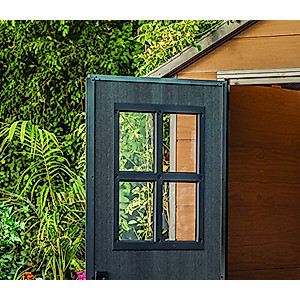 Keter Newton 7.5x9 Large Resin Outdoor Storage Shed Kit – Perfect to Store Patio Furniture, Garden Tools, Bike Accessories, and Lawn Mower, Mahogany Brown