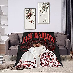 Jack Rapper Harlow Band Throw Blanket Soft Cozy Flannel Blankets Decor for Bed Couch Living Room Travel Outdoor 50"X40"