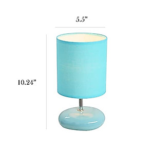 Simple Designs LT2005-BLU Stonies Small Stone Look Table Lamp, Blue