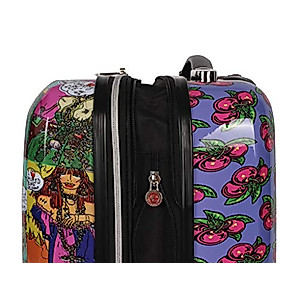 Betsey Johnson 30 Inch Checked Luggage Collection - Expandable Scratch Resistant (ABS + PC) Hardside Suitcase - Designer Lightweight Bag with 8-Rolling Spinner Wheels (Girls Print, 30in)