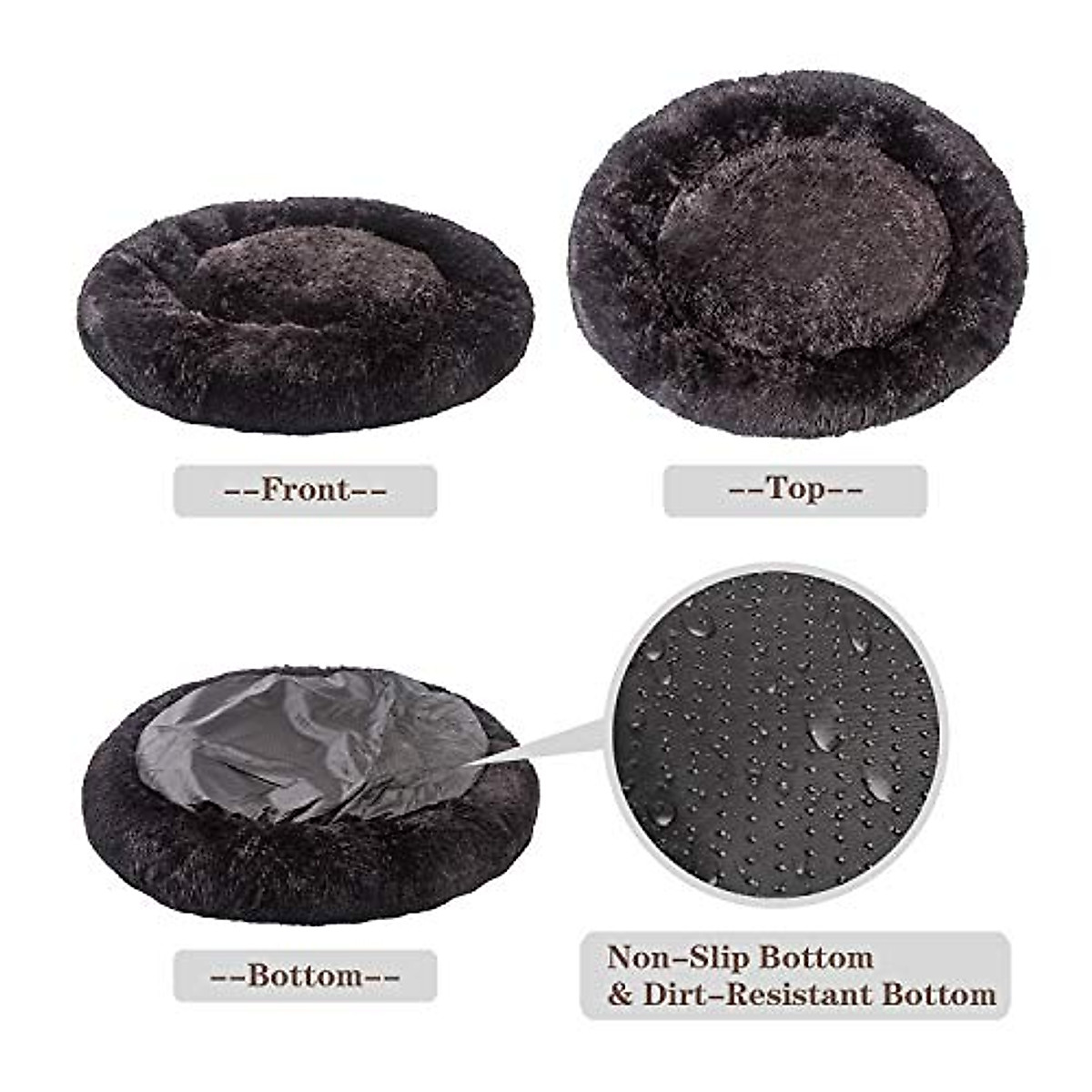 MFOX Calming Dog Bed (XL) for Medium and Large Dogs Pet Bed Donut Cuddler Up to 35lbs