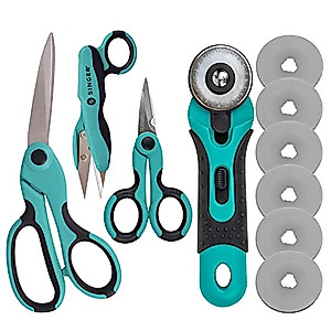 SINGER ProSeries Cutting Tool Set with Sewing Scissors, Detail Scissors, Thread Snips, 45mm Rotary Cutter and 6 Extra Blades