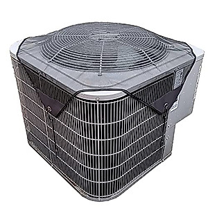 Air Conditioner Covers for Outside Units Central Ac Cover Leaf Guard Heavy Duty Mesh AC Defender for Outdoor Square Units, All Season Black (24 x 24 inch )