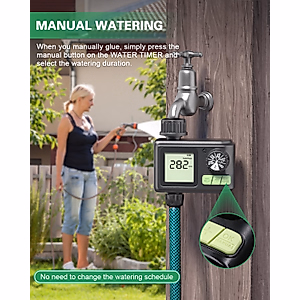 Lingusta Water Timer for Garden Hose - Programmable Sprinkler Timer, Hose Feature Timer with Manual/Automatic Watering System, Irrigation System for Garden
