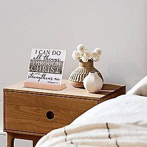 PETALSUN Religious Gifts for Women, Men, Religious Desk Decor for Women Office, Christian Gifts for Women, Inspirational Gifts for Friends, Daughter, Christian Home Decor, Bible Quote Desk Sign with Wooden Stand