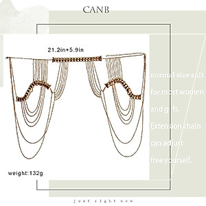 CanB Gold Body Chains Shoulder Body Chain Harness Sexy Body Jewelry Accessories for Women and Girls