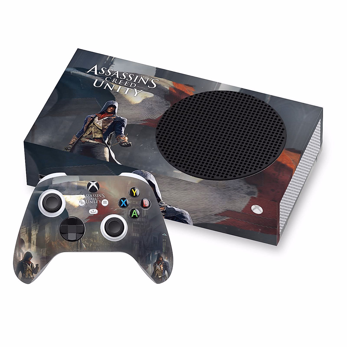 Head Case Designs Officially Licensed Assassin's Creed Arno Dorian French Flag Unity Key Art Vinyl Sticker Gaming Skin Decal Cover Compatible With Xbox Series S Console and Controller Bundle