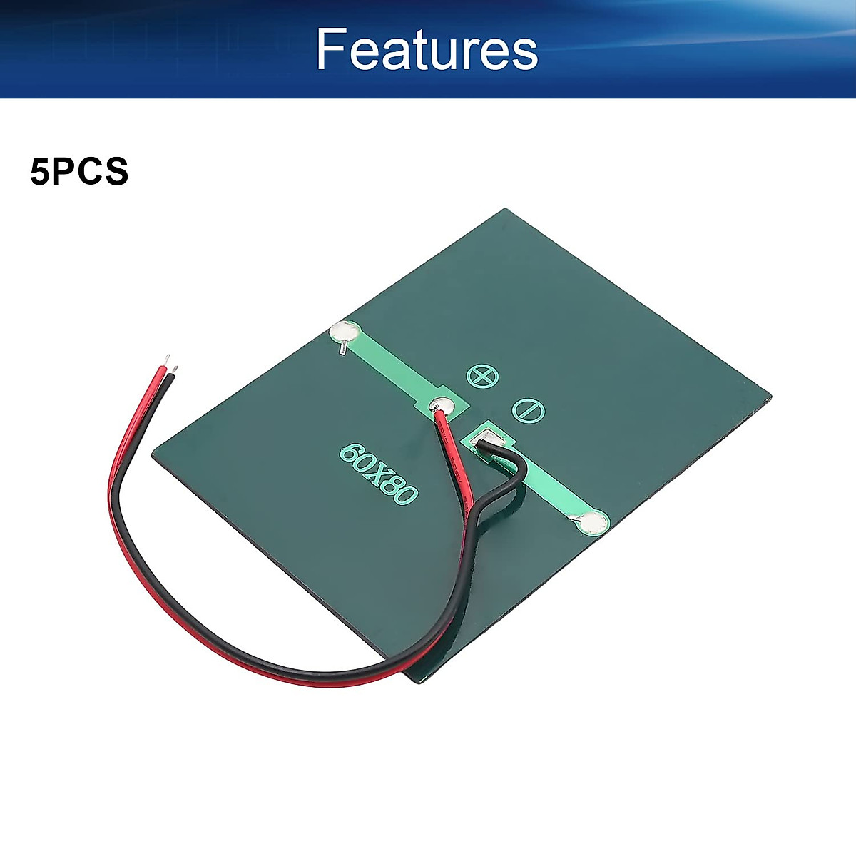 Bettomshin 5Pcs 1.5V 0.65W Mini Solar Panels Cells, Polycrystalline Solar Cells Micro Solar Panel Module for Light Electric Toys Solar Battery Charger DIY Solar Syatem Kits (3.15" x 1.18"/80mm x 60mm)