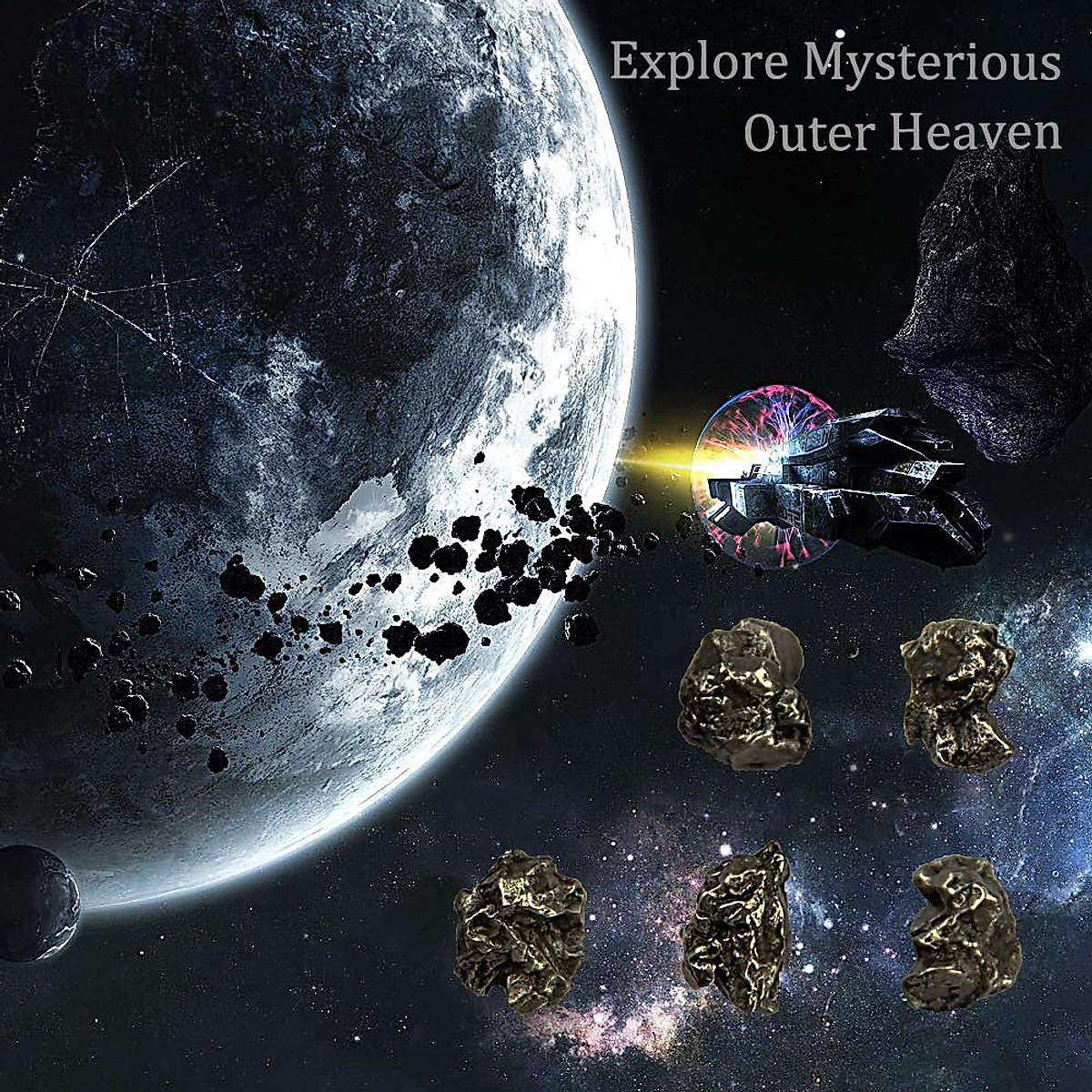 Large Massive 10-330 Grams Meteorite Specimen, Campo Del Cielo Meteorite with Gift Box, Moon Rock Sample, Astronomy Gifts for Space Fans, Great for Science Classrooms, Rocks Collection