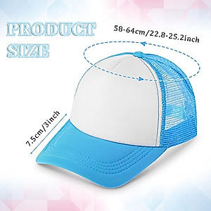 18 Pack Sublimation Blank Polyester Mesh Cap Trucker Summer Mesh Cap Unisex Two Tone and Solid Trucker Hats Blank Snapback Hat Sublimation Blank Mesh Baseball Cap for Men Women