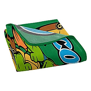Nickelodeon's Teenage Mutant Ninja Turtles, "Cowabunga Dudes" Fleece Throw Blanket, 46" x 60", Multi Color