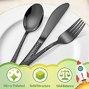 9-Piece Toddler Kids Silverware Set, HaWare Stainless Steel Hammered Flatware, Preschooler Eating Utensils Includes 3 Spoons 3 Forks 3 Knives, Metal Children Cutlery for Home School, Mirror Finished