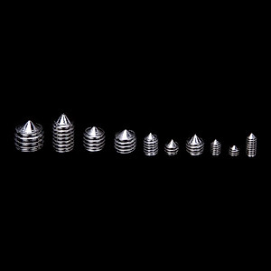 ViaGasaFamido Allen Head Socket Hex Grub Screw Cone Point Set Screw Metric 304 Stainless Steel Set Screws Bolts Assortment Kit M3 M4 M5 M6 M8 with Storage Box