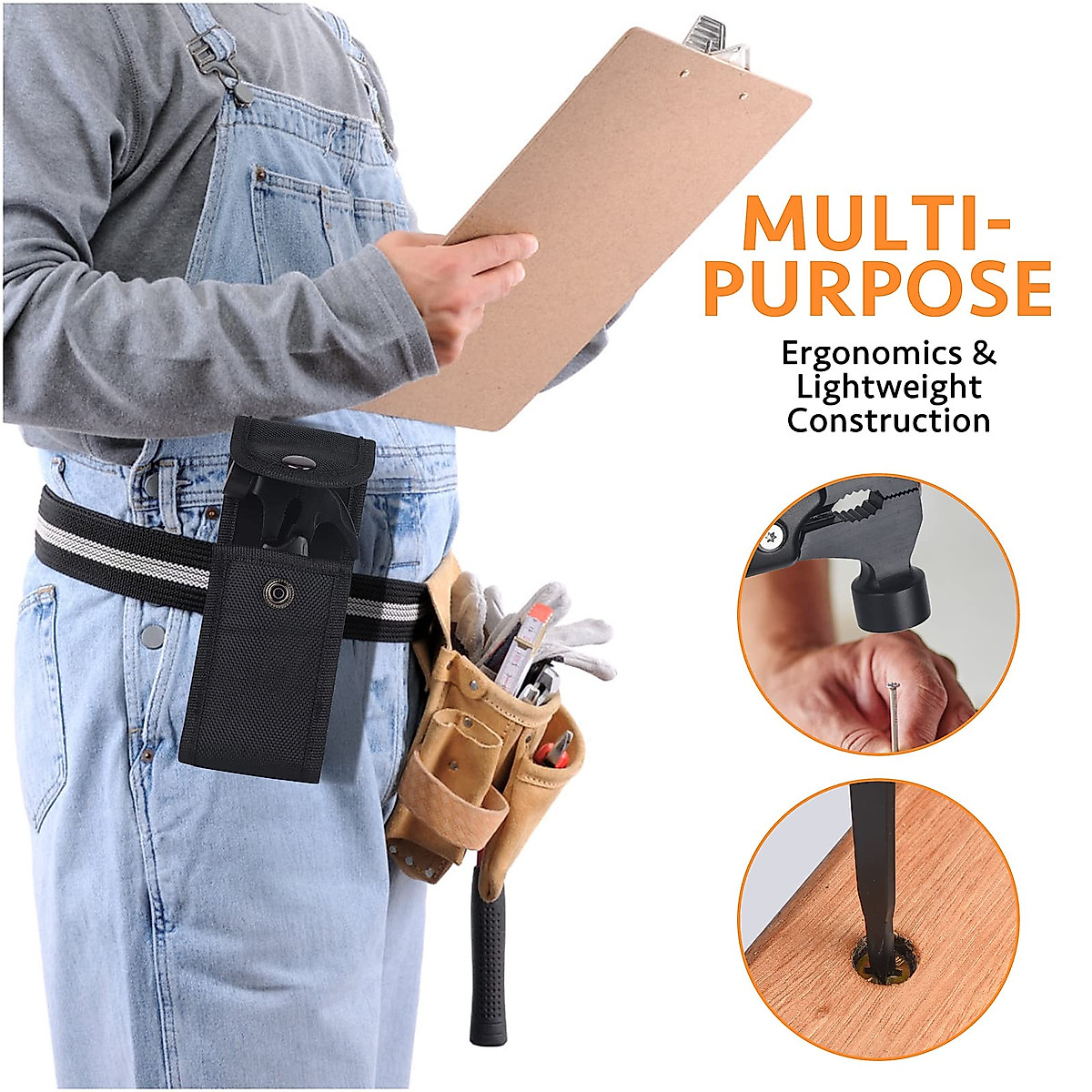 Multitool Hammer Pliers-Compact Multitool Camping Accessories Tool Pliers Saw and More-Including Bag and Gifts Box-Stocking Stuffers for Men, Christmas Gifts for Men Dad