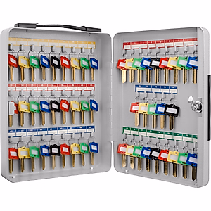 Barska Key Lock Key Cabinet Lock Box with Numbered Hooks and Tags - 50 POSITION - PORTABLE