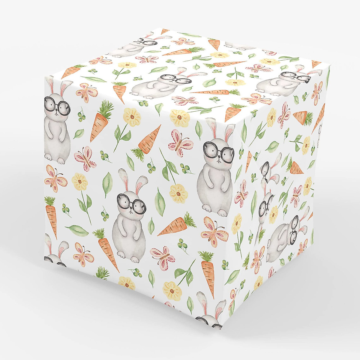 Stesha Party Bunny Rabbit Gift Wrapping Paper - Folded Flat 30 x 20 Inch (3 Sheets)