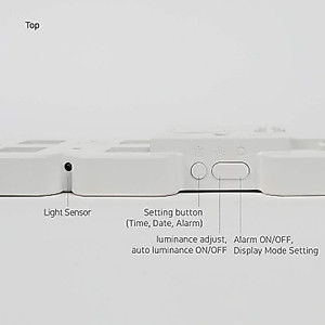 mooas 3D Pure Mini White LED Clock, Multi-Function LED Clock (Calendar, Alarm, Temperature) (8.5" White Table Alarm Clock)