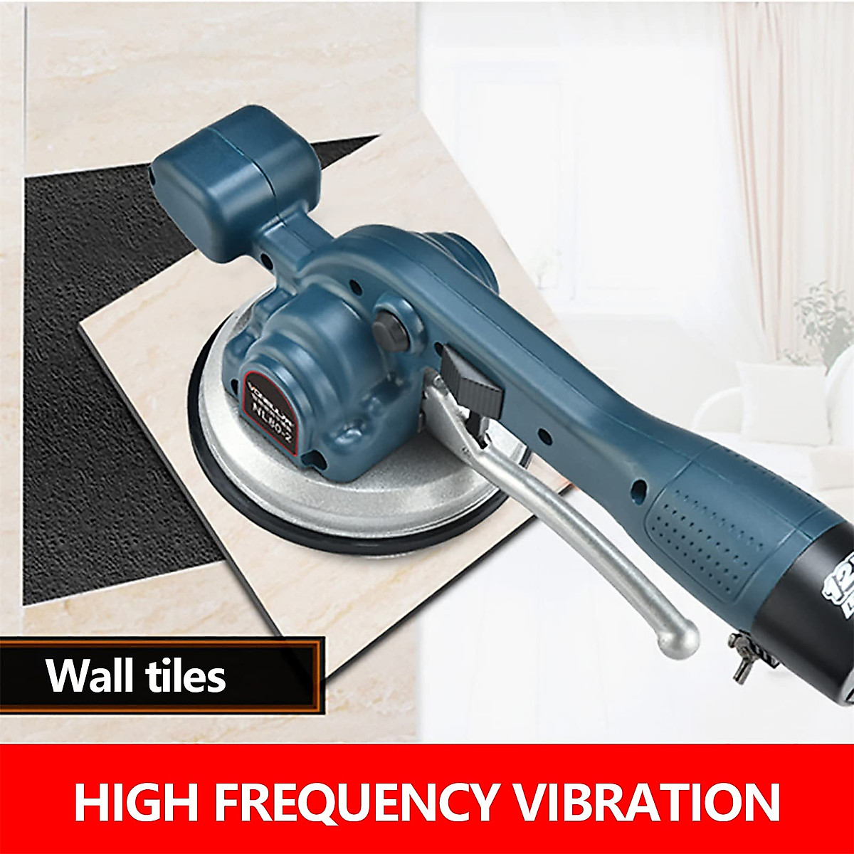 Tile Paving Machine,HandHeld Tile Automatic Leveling Machine Vibrator Tiler Professional Tiling Tool Suction Cup Adjustable Construction 12000r/min Suction Cup