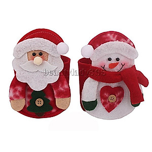 2pc Christmas Tableware Cutlery&Wine Bottle Bag Holder Knife Fork Bag 2-in-1
