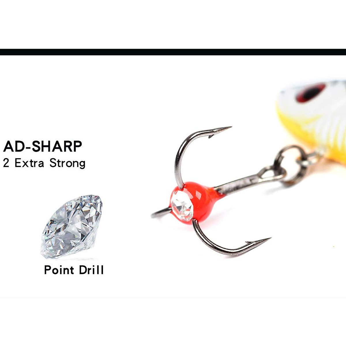 LOVEPET Ice Fishing Bait,Simulation Bait,Ice Hook,Three Hooks,Lures Bait,Fake Bait,Fishing Tackle,5cm, 20g/30g,8 Pcs