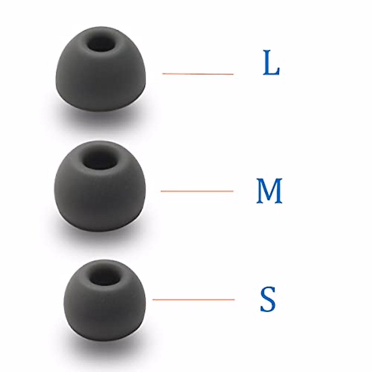 Luckvan Silicone Earbuds Tips for Beats Fit Pro/Beats Studio Buds Ear Tips Replacement for Beats Earbuds 6 Pairs LMS Gray