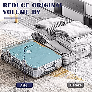 BRIAN & DANY Vacuum Storage Bags with Electric Pump, Vacuum Sealed Space Saver Bags for Comforters, Blankets and Clothes, 4 Pack (2Large, 2Jumbo)