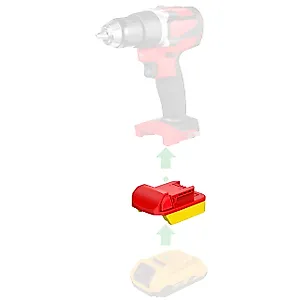 NovaQuantic Adapter - for All Milwaukee M18 Tools (Not Older V-18) - Compatible with DeWalt 20V MAX Batteries for Power Supply, No Charge Function - 1 Adapter Only (High Compatibility Version)