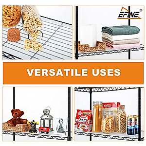 EFINE 5-Shelf Shelving Units and Storage on Wheels with Shelf Liners Set of 5, NSF Certified, Adjustable Carbon Steel Wire Rack for Garage, Kitchen, Office(63H X 30W X 14D)