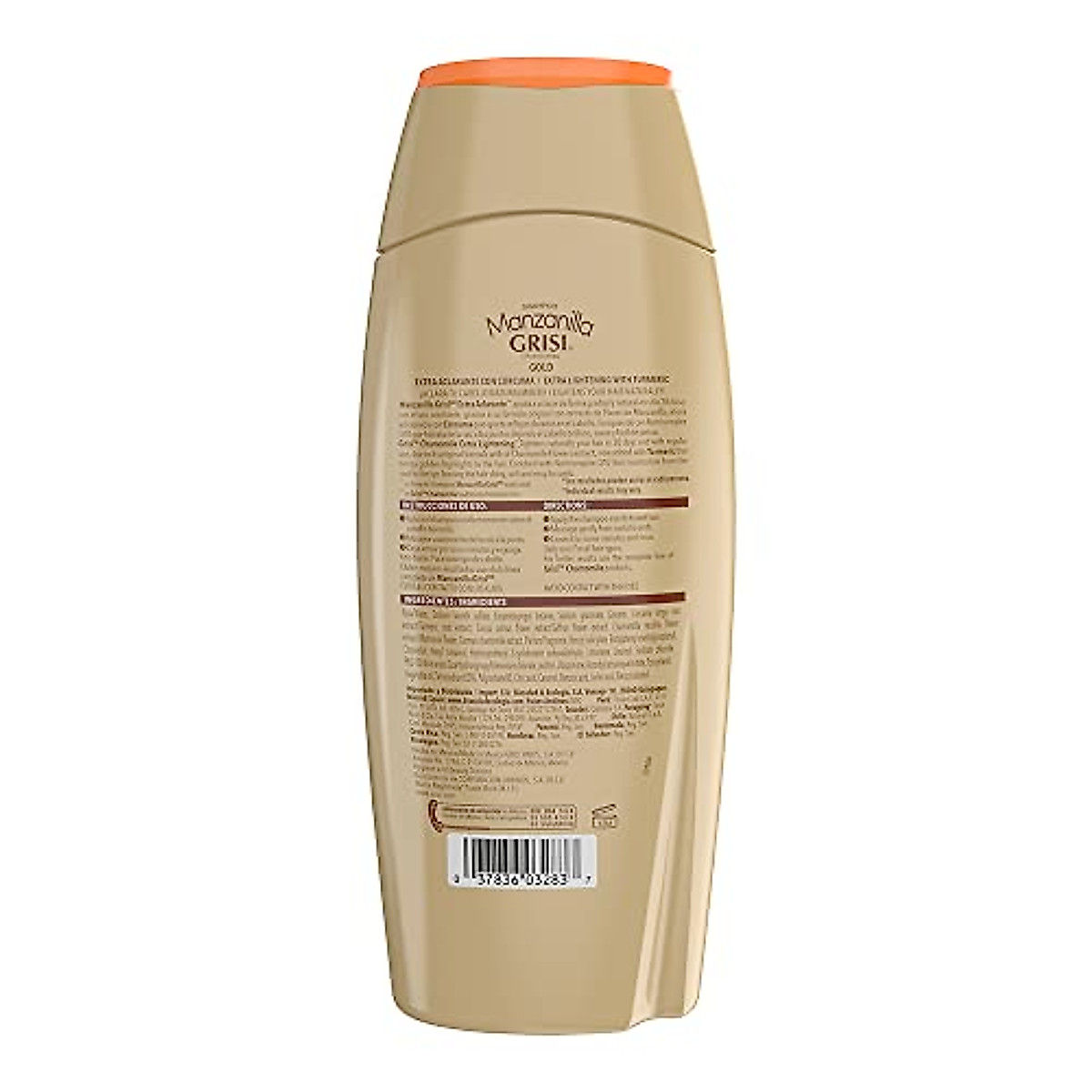 Manzanilla Grisi Gold Extract Lightening Shampoo, Extra lightening and glowing effect hair, with Chamomile Flower Extract and Turmeric 13.50 Fl Oz