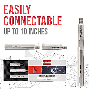 Maxshine Stainless Steel Rotary Extension Shaft Set, 2in, 3in, 5in, fits 5/8 Backing Plate, 3 Piece Rotary Polisher Extender, Car Polishing and Angle Grinder Extension, Rotary Polisher Accessory
