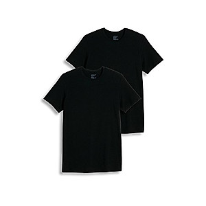Jockey Men's T-Shirts Slim Fit Cotton Stretch Crew Neck T-Shirt - 2 Pack, Black, XL