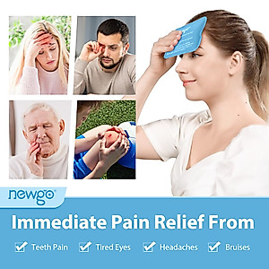 NEWGO Mini Ice Packs (6 Packs) Gel Cold Packs for Injuries Reusable, Face Ice Pack for Face Surgery, Teeth Pain, Tired Eyes, Kid's Boo Boos, Bruises, Headaches,Breastfeeding 4.5"X 3.2" Blue