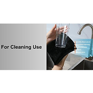 Cotton Terry Kitchen Dish Cloths | Set of 10 | 12 x 12 Inches | Super Soft and Absorbent |100% Cotton Dish Rags | Perfect for Household and Commercial Uses | Black