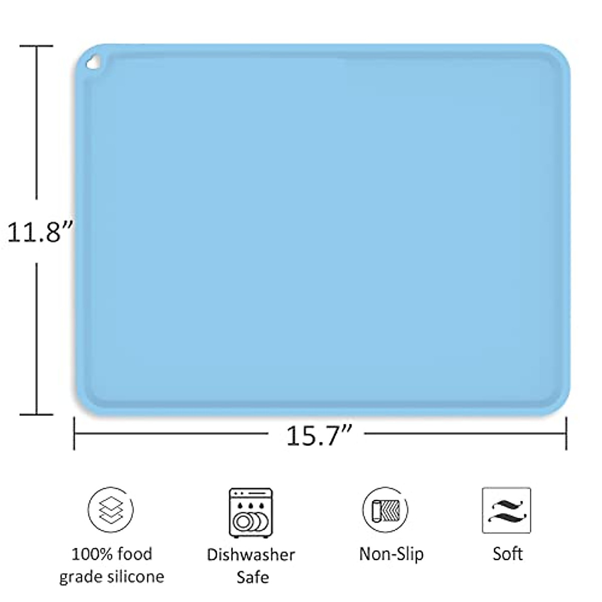 Baby Placemats, Non-Slip Silicone Placemat for Kids, Toddler Placemat for Dining Table, Baby Placemats Portable Food Mats for Kids Toddler Children (2 Pack, Baby Blue,Pink)