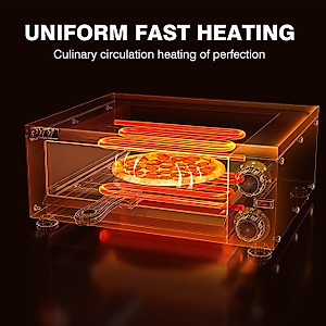 PYY Pizza Oven Indoor Electric Pizza Oven Countertop Commercial Pizza Oven with Crumb Tray Stainless Steel Pizza Maker Machine for Home