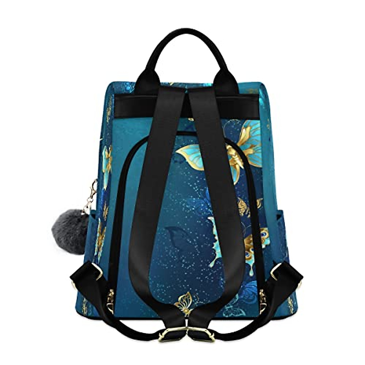 ALAZA Butterfly Golden Star Women Backpack Anti Theft Back Pack Shoulder Fashion Bag Purse