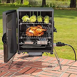Electric Smoker and Grill Heating Element Replacement Part Smoker heating element with Adjustable Thermostat Cord Controller 1500W Heating Element Replacement Compatible with Master-built Smokers & Turkey Fryers
