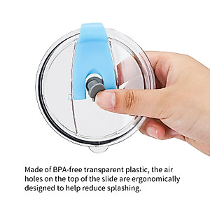 30oz Tumbler Cups Replacement Lids Compatible with YETI Rambler and More, Spill Proof Covers, Straw Friendly (Double Hole), 4 Count (Pack of 1)