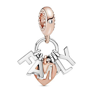 Annmors Family Dangle Charm fits Bracelets, 925 Sterling Silver-Lucky Charm for Woman Pendant Bead,Jewelry Beads Gifts for Women Bracelet&Necklace