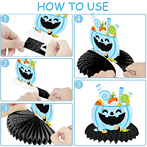 Halloween Honeycomb Centerpieces Halloween Baby Shower Decorations for Boy Halloween Ghost Boo Theme Table Centerpieces for Halloween A Baby is Brewing Party Pumpkin Bat Witch Theme Party Supplies