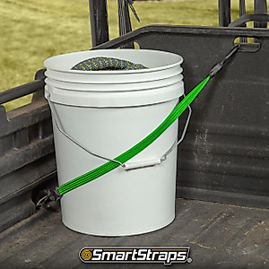 SMARTSTRAPS - 215 SmartStraps Bungee Cords (10pc Value Pack) – Secure Luggage, Coolers and Other Light Loads for Transport – Flat Strap Bungee Cords Distribute Load to Reduce Slipping