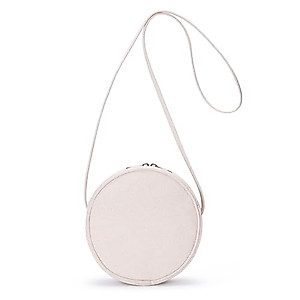 YONBEN Circle Crossbody Bag for Women - Cotton Canvas Circle Purse with Zipper, Adjustable Knot Shoulder Straps