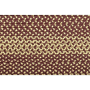 VHC Brands Burgundy Tan Jute Rug Oval Stencil Stars w/Pad 20x30