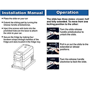 Setpower Slide Mount for AJ Series Portable Refrigerator Freezer, Designed AJ30, AJ40, AJ50