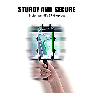 ZIDIYORUO Anti-Vibration Phone Holder for UTV/SXS Off-Road Riding, One Hand Operation Aluminum Heavy Duty Cell Phone Mount, Easy Install iPhones or 4.7"-7.1" Cell Phones on 1.75"-2" Roll Cage