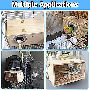 Parrot Breeding Box, Parakeet Nest, Wood Breeding Box for Parrot, Wooden Parrot Houses in Cages for Cockatoo, Parrots, Budgie Finch, Canaries