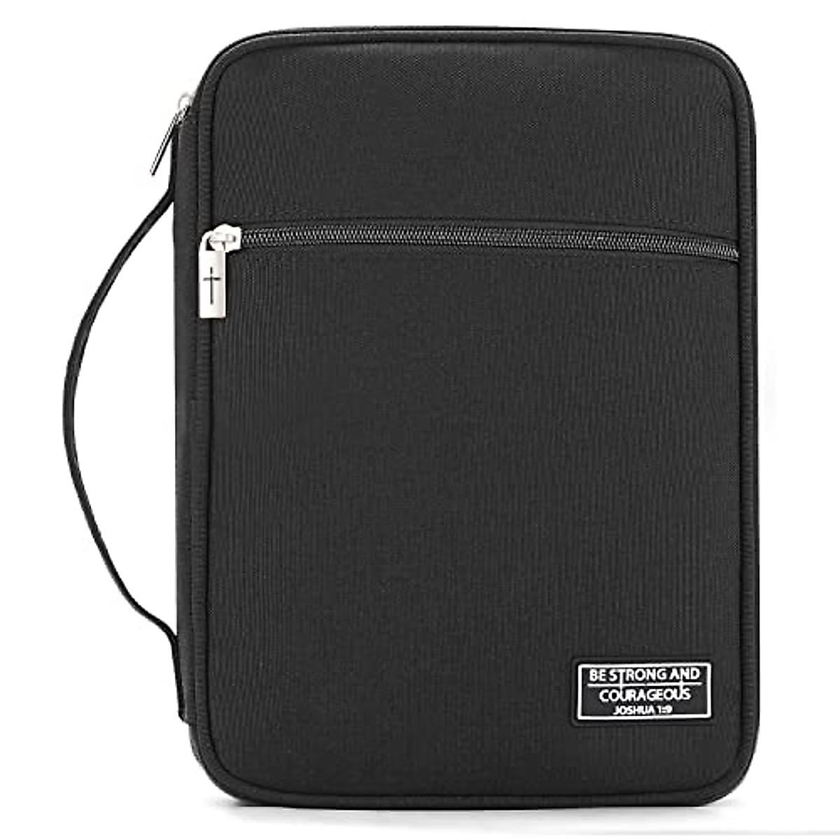 Bible Cover, Christ Garden Canvas Bible Case for Men Women Black 7.5x10x2.5 in, Fits Bibles Up to 6.4X 9.2x2 in