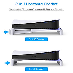 Klipdasse Horizontal Stand Compatible with Playstation 5 Disc & Digital Edition, Base Stand Bracket Desk Stand Accessories with Non-Slip Rubber Compatible with PS5 Console