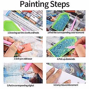 DIY 5D Diamond Art Painting Kit Cartoon Cross Stitch Diamond Art Painting Picture Kit Canvas Diamond Rhinestone Crystal Cross Stitch Embroidery Picture Adult Home Decor Wall Decor (battle angel)